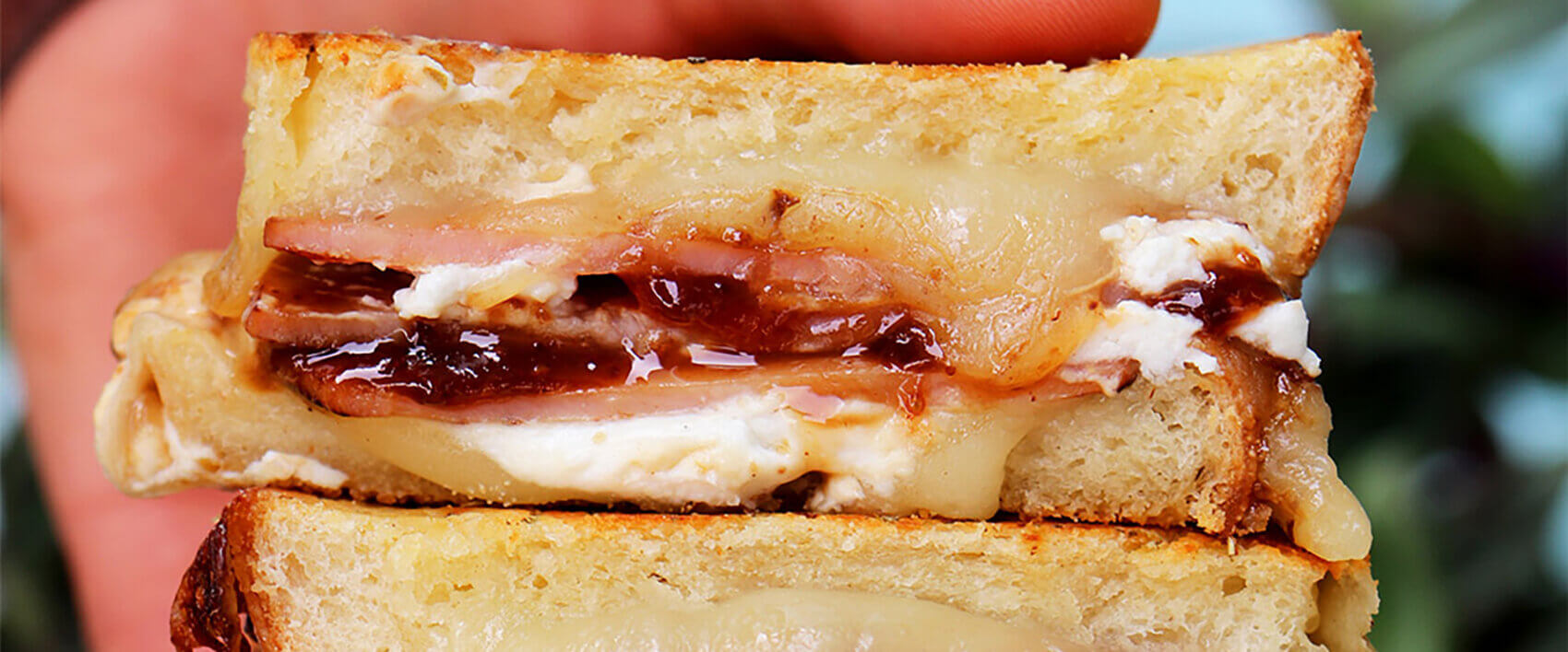 Grilled Cheese With Muenster, Goat Cheese, Fig Jam Glazed Canadian ...