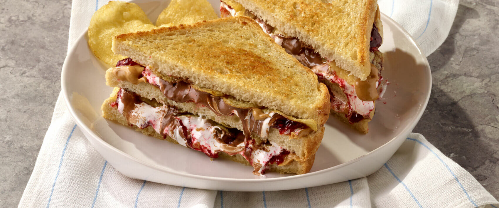 Grilled Double Decker Peanut Butter and Jelly Sandwich - Hormel Foods