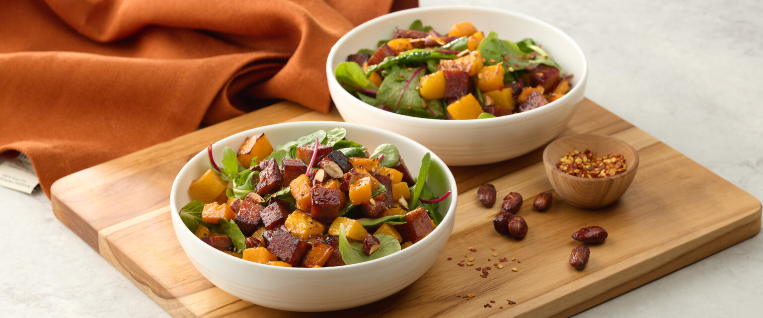 SPAM® Maple Air Fryer Butternut Squash and Fresh Greens - Hormel Foods